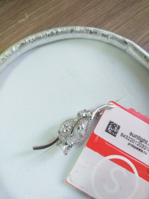 Серебряная брошь с фианитами SUNLIGHT 7-090: белое серебро 925 пробы ...