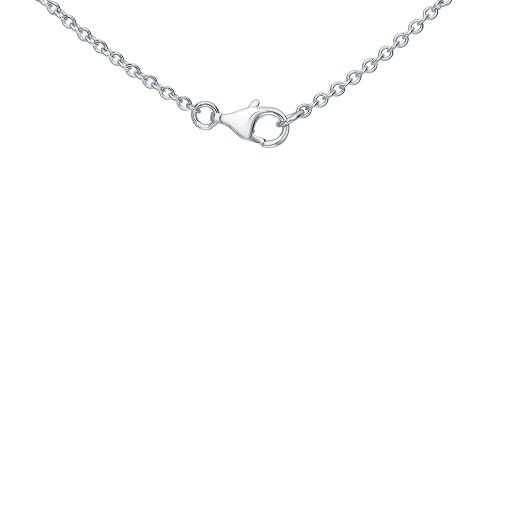 Серебряное шейное украшение с фианитами SUNLIGHT S56165-H9W-01: белое ...
