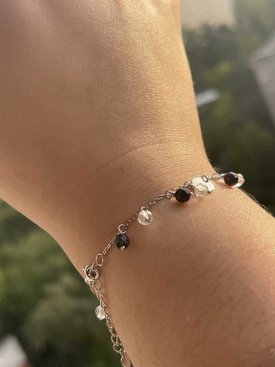 Серебряный браслет с иолитом SUNLIGHT: белое серебро 925 пробы, иолит ...