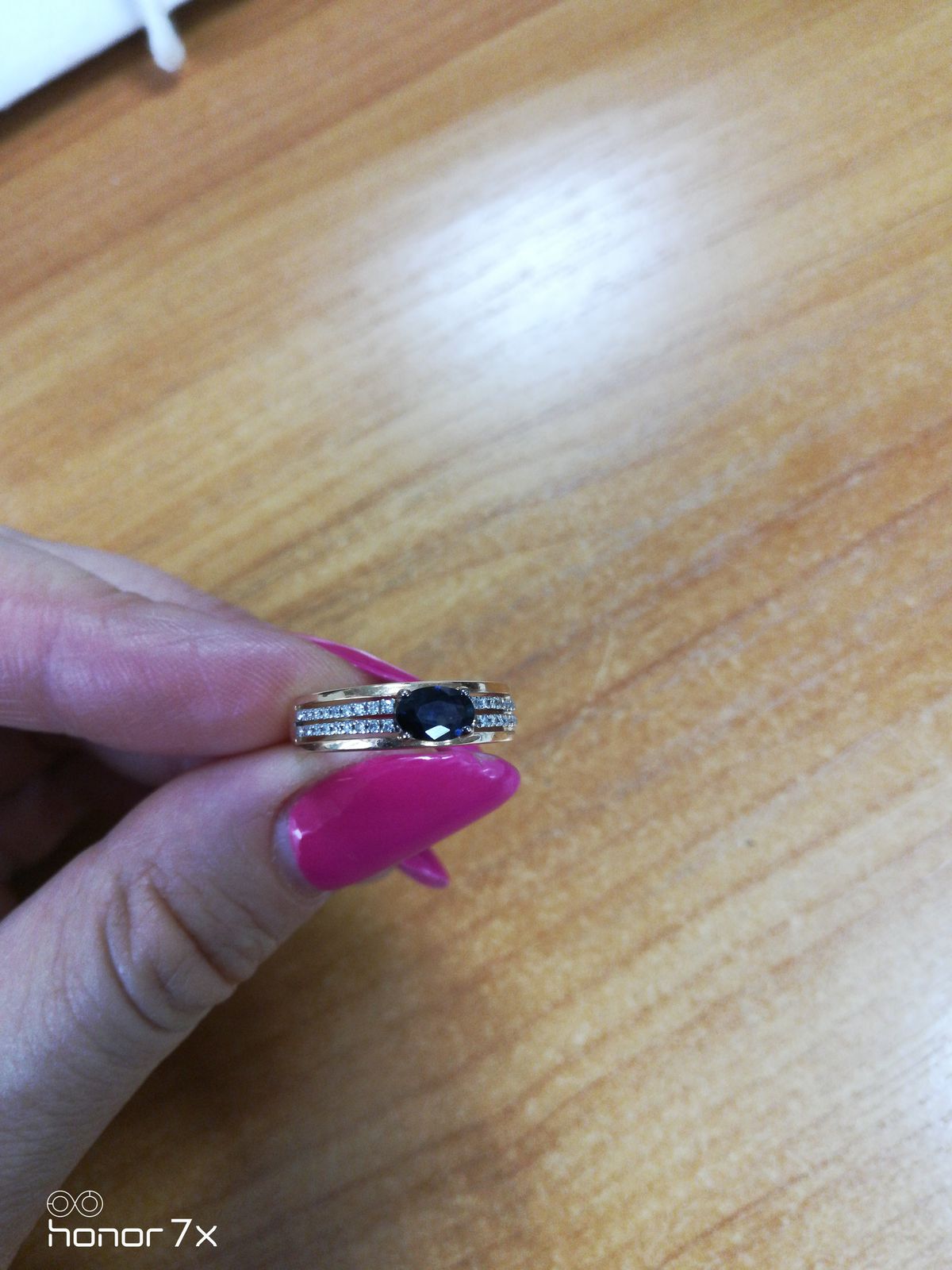 Золотое кольцо с сапфирами и бриллиантами VESNA JEWELRY: розовое золото ...