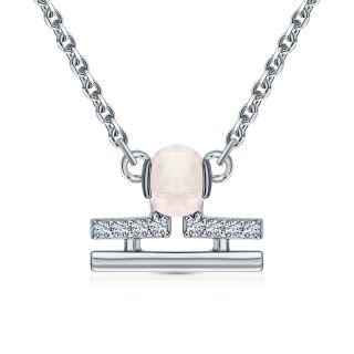 Серебряное шейное украшение с фианитами и кварцами природными BASTET ...